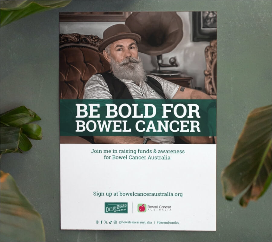 Event Poster (Me)_Decembeard (download only) – Bowel Cancer Australia