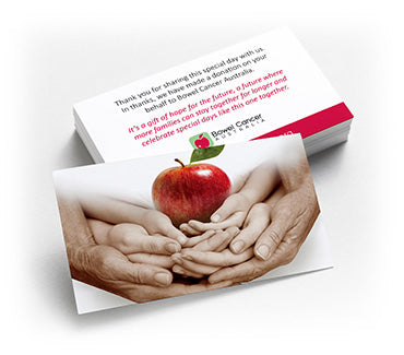 In-celebration - Donation in lieu card – Bowel Cancer Australia